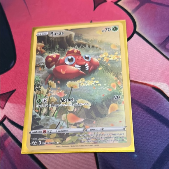 Pokemon | Toys | Pokemon Paras Card Red And Yellow Design | Poshmark